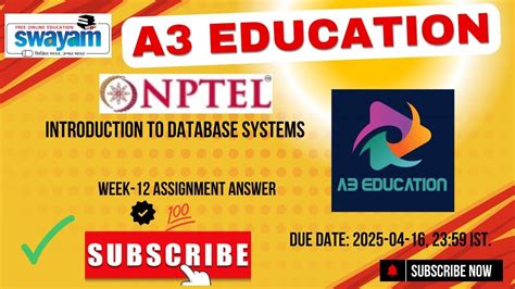 Nptel Introduction To Database Systems Week 12 Assignment Answers