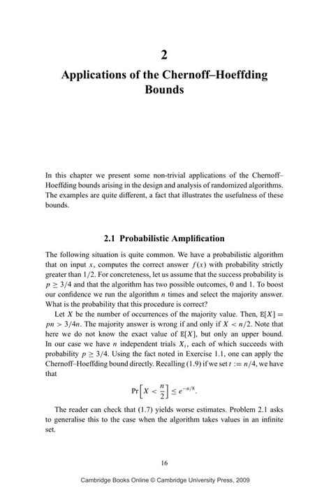 Applications Of The Chernoffhoeffding Bounds Chapter 2 Concentration Of Measure For The