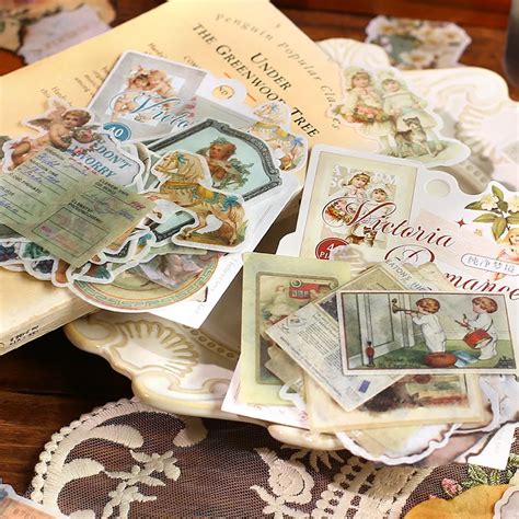 가와이 스크랩북 스티커 빅토리아 로맨스 스크랩북 용품 일기 플래너 장식 공예 문구 스티커 40 개로트 Aliexpress