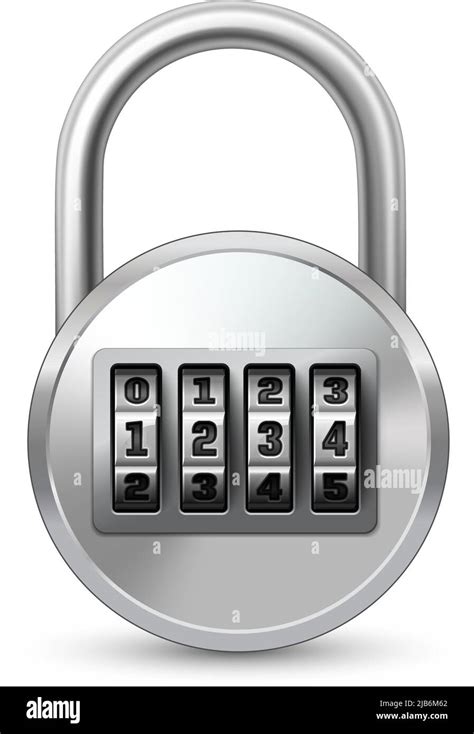 Realistic Lock With Combination Password Code Icon Isolated Vector Illustration Stock Vector