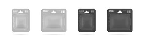 투명 플라스틱 및 판지 물집 디자인을 가진 포장 제품 팩 제품 전시를 위한 밝고 어두운 회색 소매 모형 0명에 대한 스톡 벡터 아트 및 기타 이미지 Istock