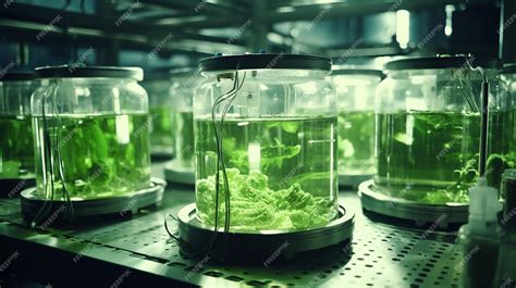 Premium Ai Image Photo Bioreactor In Lab Algae Fuel Biofuel Industry