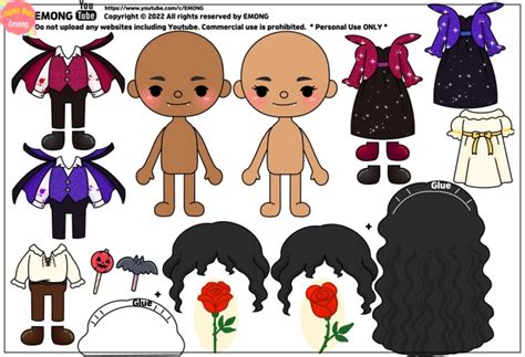 무료 종이인형 도안 토카 월드 St 귀여운 뱀파이어와 몬스터 친구들 종이인형집 만들기 놀이 네이버 블로그