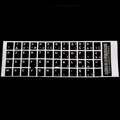 X White Letters French Azerty Keyboard Sticker Co Grandado