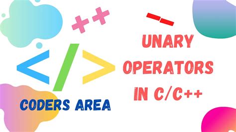 7 Unary Operators In C And C Operators In C Coders Area Youtube