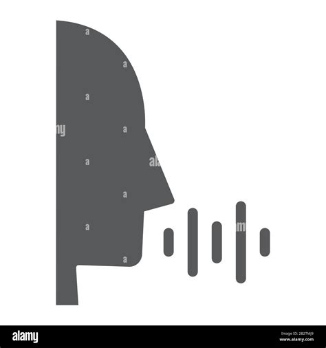 Voice Control Glyph Icon Technology And Sound Voice Command Sign Vector Graphics A Solid
