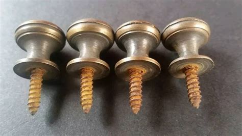 4 X Solid Brass Small Round Knobs Stacking Barrister Bookcase Etsy