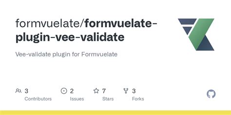 Github Formvuelateformvuelate Plugin Vee Validate Vee Validate