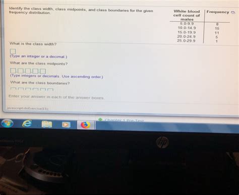 Solved Frequency Identify The Class Width Class Midpoints