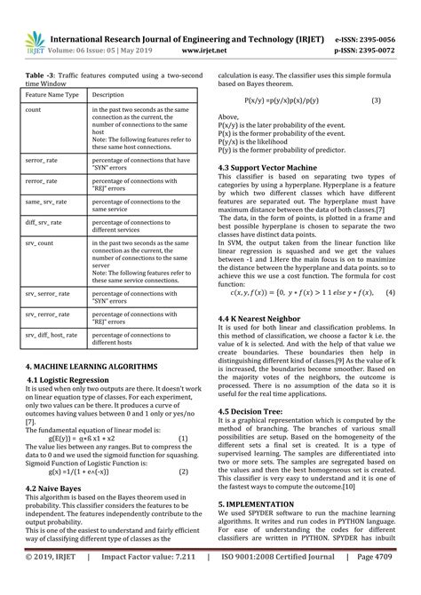 Irjet Machine Learning Processing For Intrusion Detection Pdf
