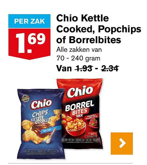 Chio Kettle Cooked Popchips Of Borrelbites Aanbieding Bij Hoogvliet