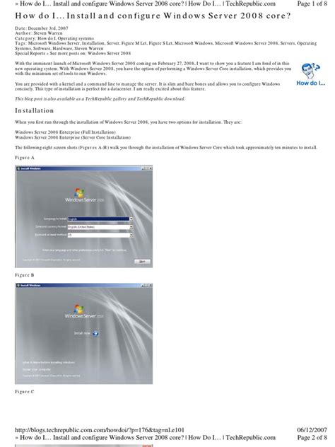How To Install And Configure Windows Server 2008 Core Pdf Windows Server 2008 Ip Address
