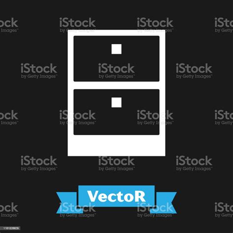 흰색 아카이브 용지 서랍 아이콘이 검은색 배경에 격리되어 있습니다 문서가 있는 서랍 파일 캐비닛 서랍 사무용 가구 벡터 일러스트레이션 0명에 대한 스톡 벡터 아트 및 기타