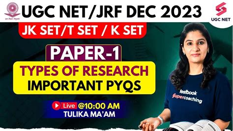 UGC NET Paper 1 UGC NET Types Of Research Paper 1 Imp Practice Questions Tulika Ma Am