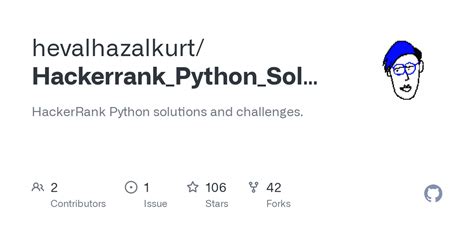 Github Hevalhazalkurthackerrankpythonsolutions Hackerrank Python Solutions And Challenges
