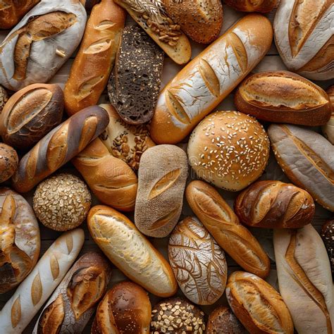 Assorted Bread Varieties Displayed On A Wooden Table With Singleorigin