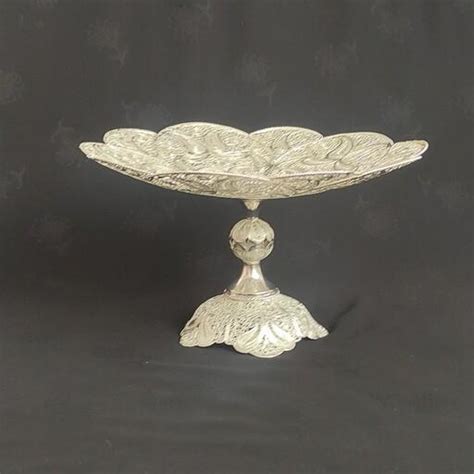 خرید و قیمت شیرینی خوری ملیله کاری مسی آبکاری نقره سایز کوچک ساخت زنجان