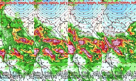 หนักแน่ กรมอุตุฯ อัปเดตภาพกราฟิก ฝนกระหน่ำติดต่อหลายวัน เตือนน้ำท่วมหลายพื้นที่