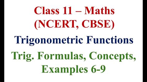 Class 11maths Chapter 3trig Formulas Concepts Examples 69 Youtube