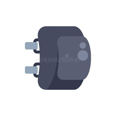 Black Electric Plug Showing Two Round Pins Being Plugged Into A Socket Stock Illustration