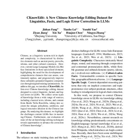 Cknowedit A New Chinese Knowledge Editing Dataset For Linguistics Facts And Logic Error
