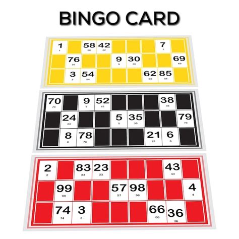 빙고 복권 카드 디자인 프리미엄 벡터
