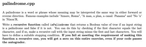solved palindrome cpp a palindrome is a word or phrase whose