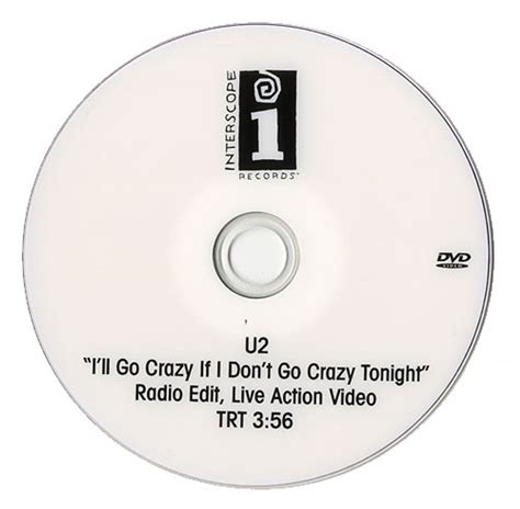 U2 Ill Go Crazy If I Dont Go Crazy Tonight Us Promo Promo Dvd R