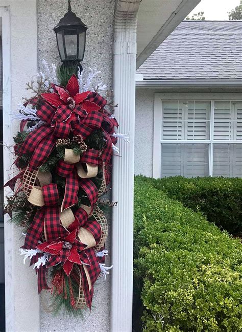 Front Door Wreath Christmas Swag Christmas Wreath By Libowdesigns On Etsy Christmas Swags