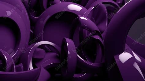 Abstract Geometric Shapes In Violet Monochrome 3d Isolated Powerpoint