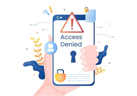 Login Access Denied Vector Illustration System Refuses Password Error And Entry To Computer