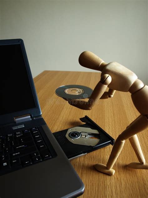 Insert Cd Stock Image Image Of Doll Computers Wooden