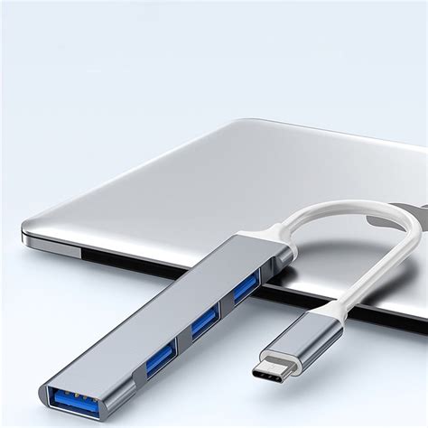 Four Port Usb Hub High Speed Usb 3 0 Multifunction Typec Extender For Mobile Computer Shopee