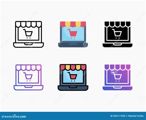 Ecommerce Icon Set With Different Styles Stock Vector Illustration Of Electronic Sale 255111956