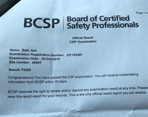 Seth Hall Csp Chst On Linkedin Passed My Csp Exam 46 Comments