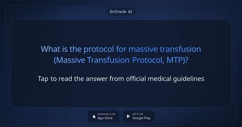 What Is The Protocol For Massive Transfusion Massive Transfusion Protocol Mtp