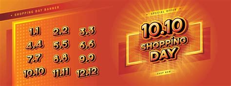 쇼핑 데이 세일 배너 템플릿 디자인 추상 빨간 기하학적 점 라벨 표지판 매월 쇼핑의 날 프로모션 달력 쇼핑 축제 Singles Day China에 대한 스톡 벡터 아트