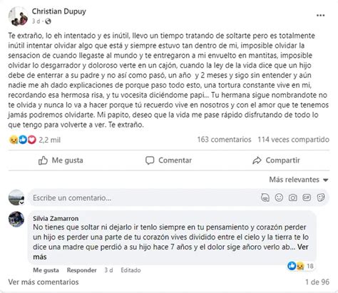Qué Dice El Desgarrador Mensaje Que Escribió El Papá De Lucio Dupuy A