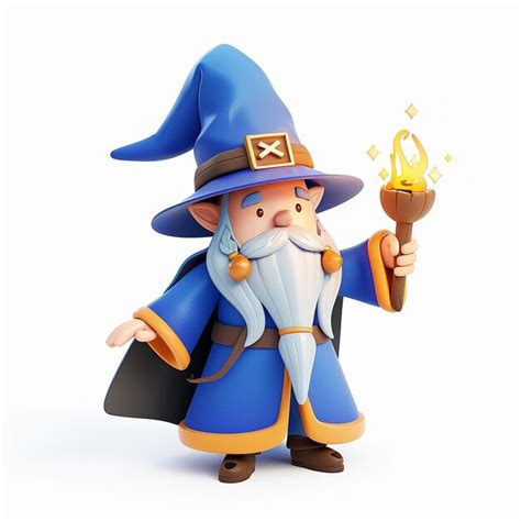 Premium Photo Cute Playful Wizard 3d Cartoon Isometric Render