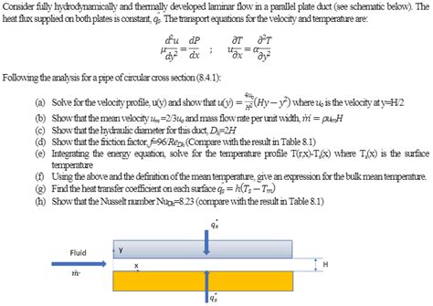 Solved Consider Fully Hydrodynamically And Thermally