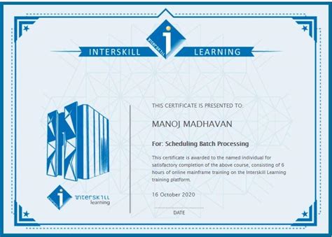 Manoj Madhavan On Linkedin Certificate On Ca7 Scheduling The Batch