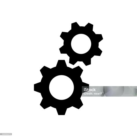 벡터 아이콘 톱니바퀴 아이콘 벡터를 설정합니다 벡터 이미지 기계 기어 및 변속기 부품 공장 산업 건물에 대한 스톡 벡터 아트 및
