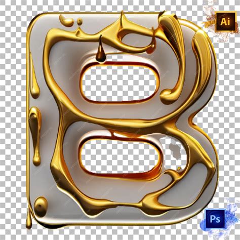 Premium Psd Stylish Alphabet Letter A To Z Shiny Gold Liquid Drip