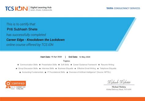 Priti Shete On Linkedin Certificationcareer Edge Knockdown The Lockdown Online Course