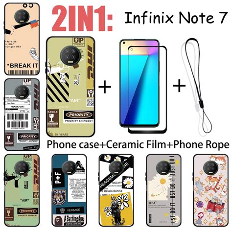 In Infinix Note Case With Tempered Glass Ceramic Film Screen