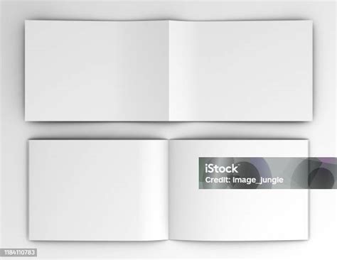 풍경 브로셔 카탈로그 모형 내부 빈 열고 커버 페이지 3d 그림 직사각형에 대한 스톡 사진 및 기타 이미지 직사각형 책자 0명 Istock