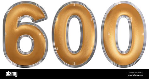 Numeral 600 Six Hundred Isolated On White Background 3d Render Stock