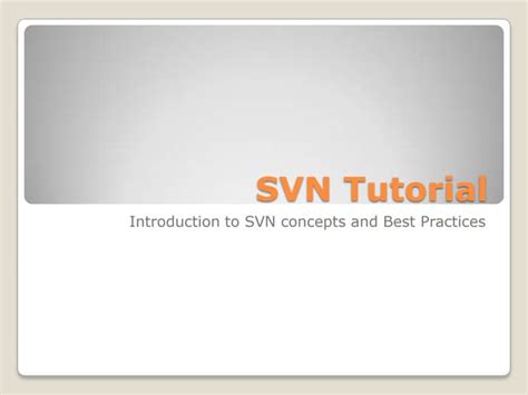 Using Svn Ppt