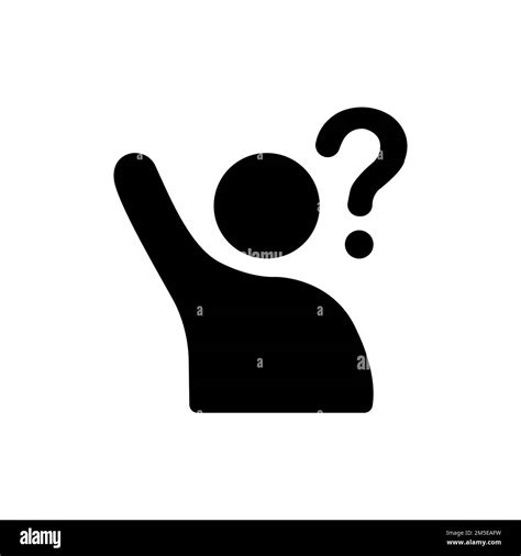 Raise Your Hand To Ask Black Vector Icon Stock Vector Image And Art Alamy