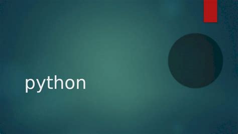 Pptx Python History Of Python Python Was Conceived In The Late 1980s And Its Implementation